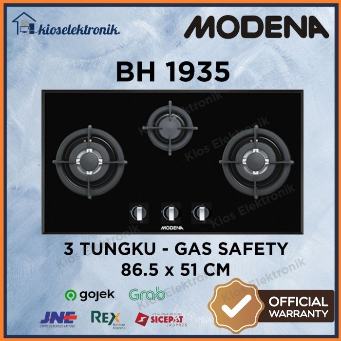 Jual Modena BH 1935 - Kompor Modena 3 Tungku BH1935 Crista - Gas Safety ...
