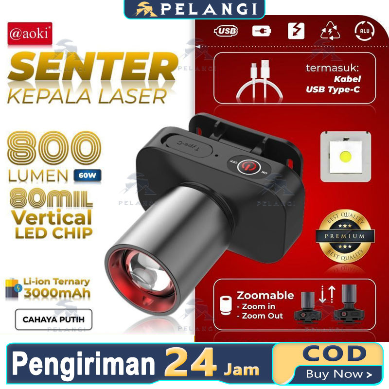 Jual AOKI SENTER KEPALA LED ZOOM AK-3685A & AK-3686K 60W / CAHAYA SUPER TERANG / JARAK JAUH ...
