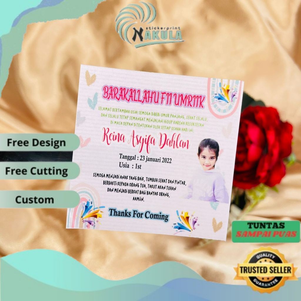 Jual NKL 2-4 Stiker Ultah Anak Ulang Tahun Label Bentuk Kotak Sticker ...