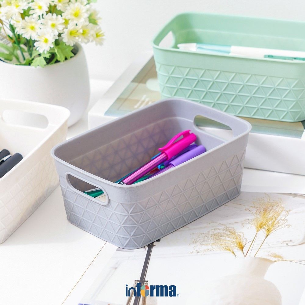 Jual Informa 16.5X10.8X6.5 cm Keranjang Serbaguna Waffle - Abu-Abu ...