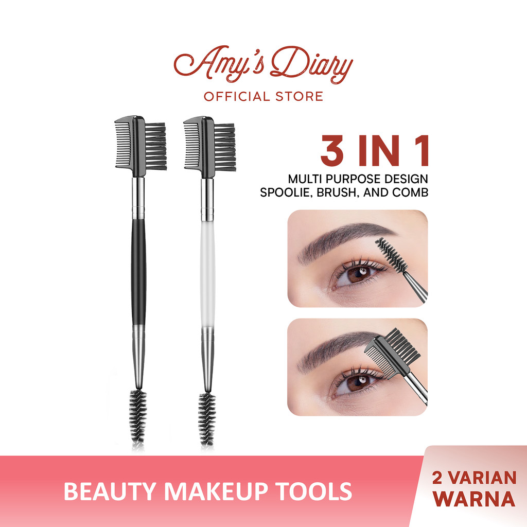 Jual Amy's Diary 3IN1 Brush Eyebrow Eyelash Comb Double Head Brush ...