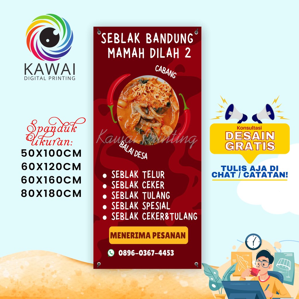 Jual Spanduk Banner MMT Seblak Ceker, Seblak Telur, Seblak Tulang ...