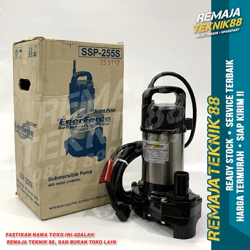 Jual POMPA AIR CELUP / MITSUBISHI SUPER PUMP / SSP 255 S / NON-AUTO / 1,5" / 1 VAS / ENERFORCE ...
