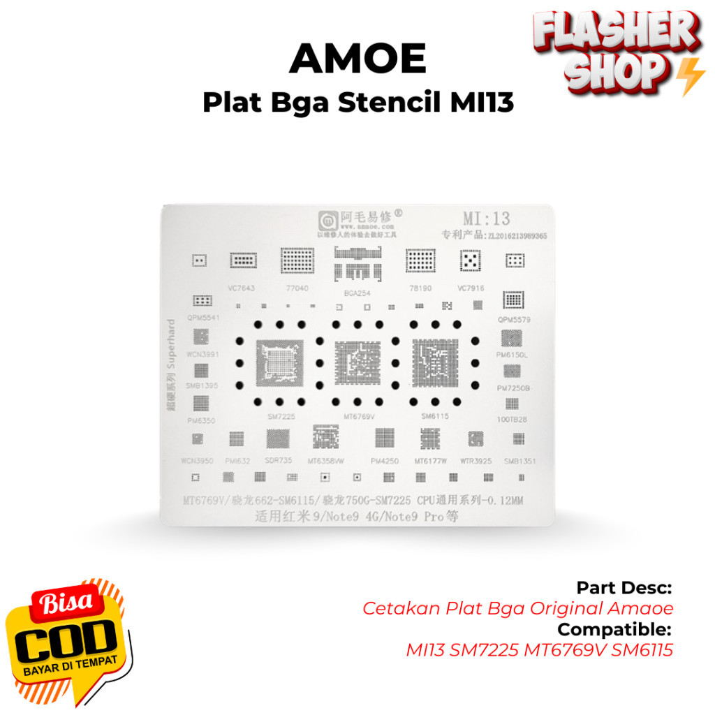 Jual CETAKAN PLAT BGA XIAOMI MI13 MI 13 MI:13 Redmi 9 Note 9 Pro SM6115 ORIGINAL AMAOE | Shopee ...