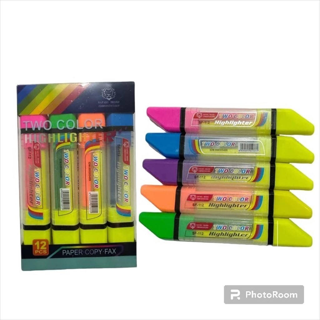 Jual (SF112-LUSIN) Stabilo Penanda Highlighter Pen 2 Ujung Warna 2in1 Safari Brand | Shopee ...