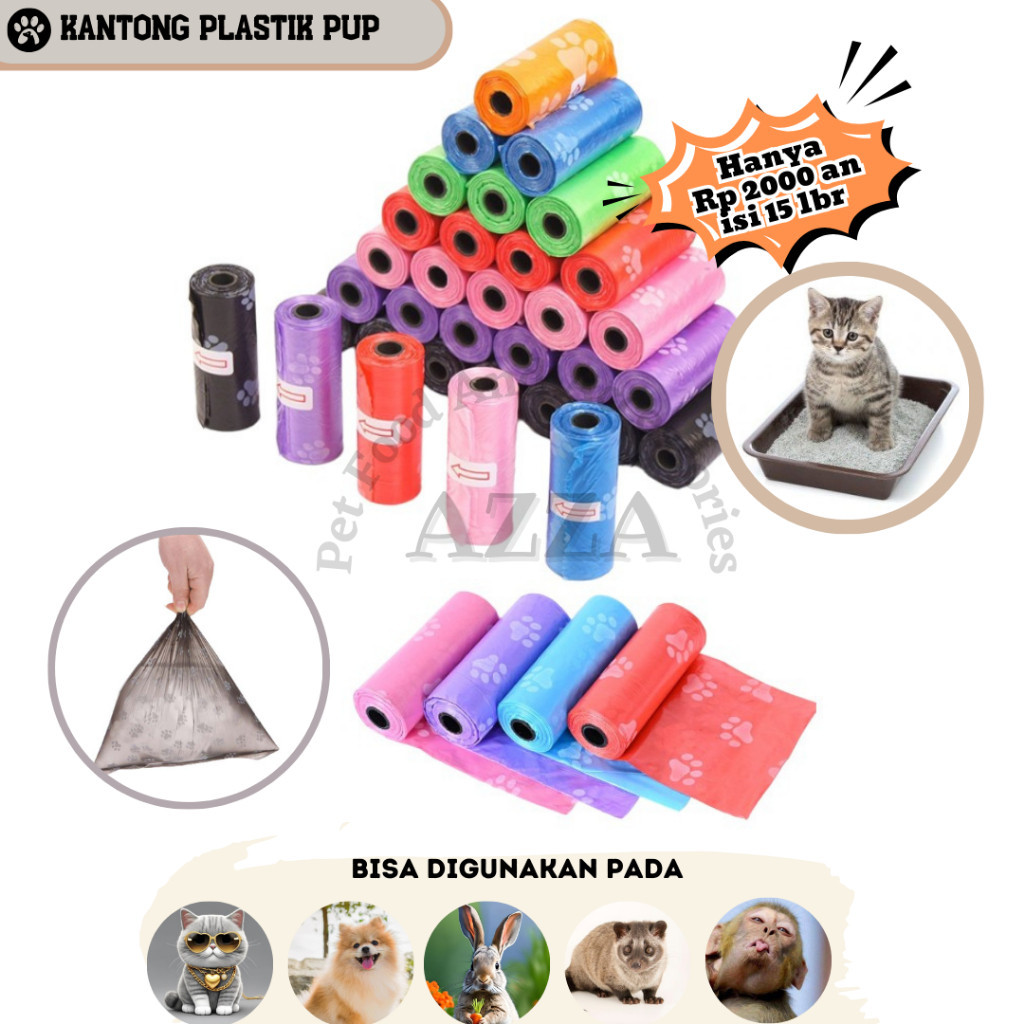Jual poop bag polos plastik sampah roll kantong sampah / Kantong Platik ...