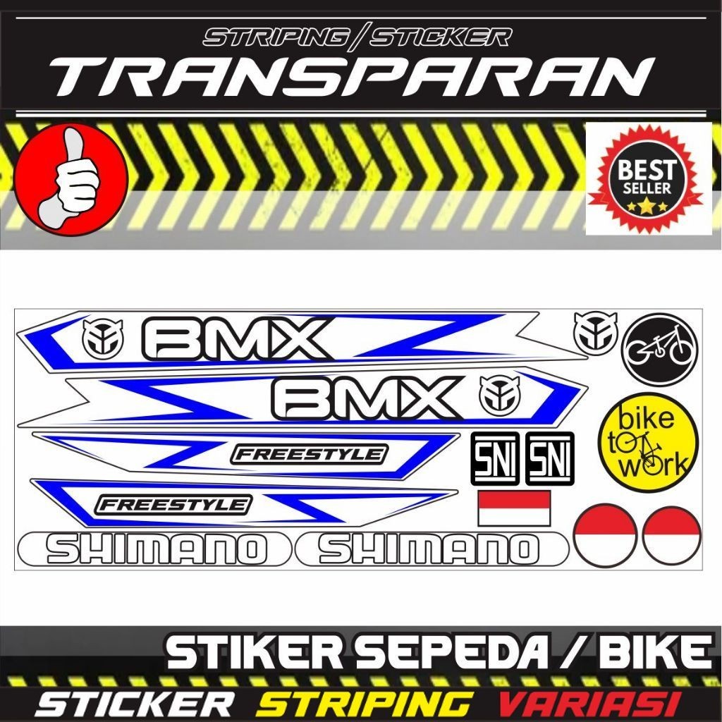 Jual VARIASI STIKER BIKE BMX SEPEDA TRANSPARAN UV STICKER / STRIPING ...
