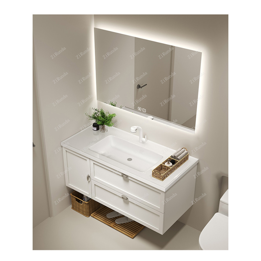 Jual Bathroom cabinet, ceramic integrated basin, bathroom sink, solid ...