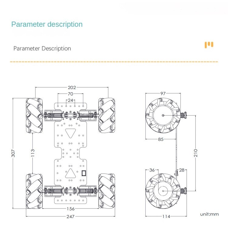 Jual 4WD Robot Car Omnidirectional Mecanum Wheel Adjustable Suspension ...