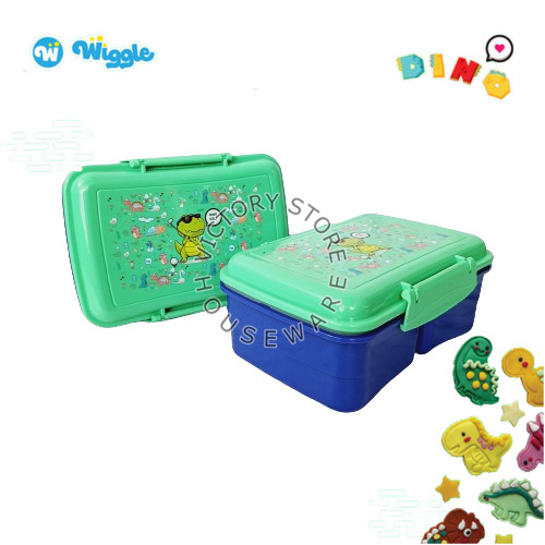 Jual WIGGLE Lunch Box Kotak Makan Sekat 2 PP05 Dengan Desain Hello Dino 750ml | Shopee Indonesia