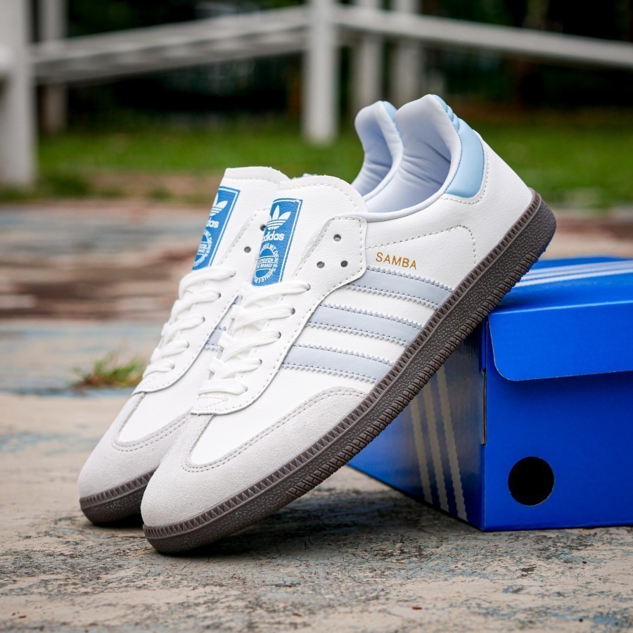 Jual SNEAKER ADIDAS SAMBA ORIGINAL HALLO BLUE SOL GUM - SEPATU ADIDAS ...