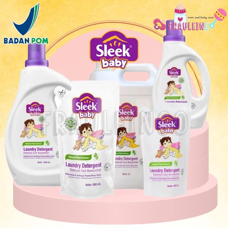Jual *FRAULEINCO* SLEEK Laundry Detergent 900ml / sleek laundry 500ml | Shopee Indonesia