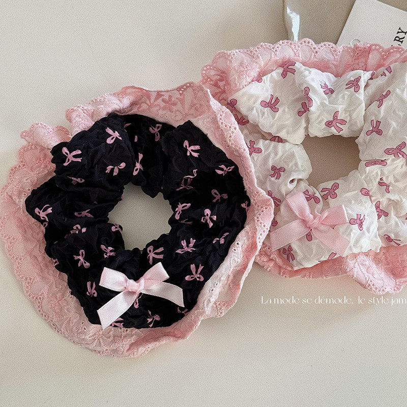 Jual Town Shell - Cutie Cute Ribbon Crepe Korean Scrunchy / Lace ...