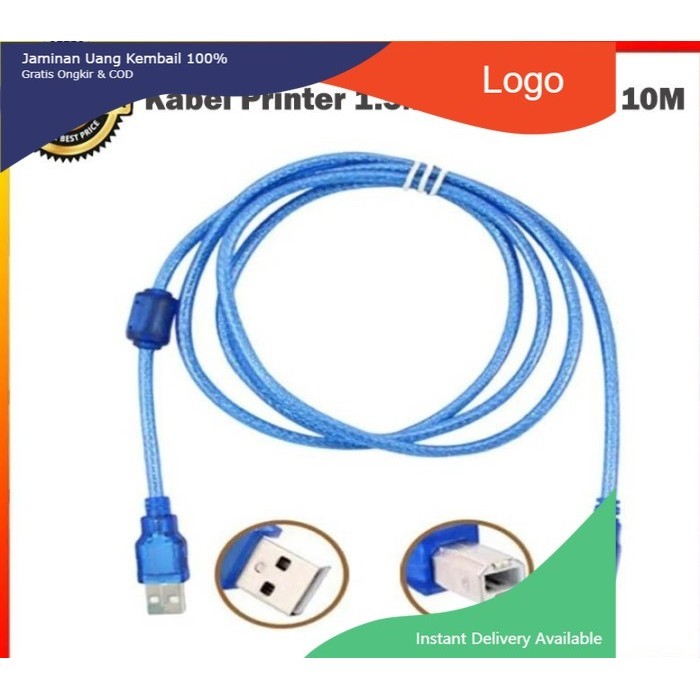 Jual Kabel Printer USB Biru Transparan - 1.5 Meter | Shopee Indonesia