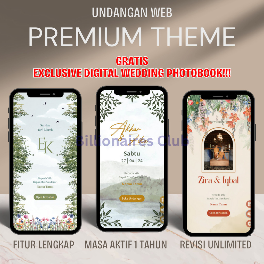 Jual Termurah Undangan Website Pernikahan Wedding Digital Tema Premium ...