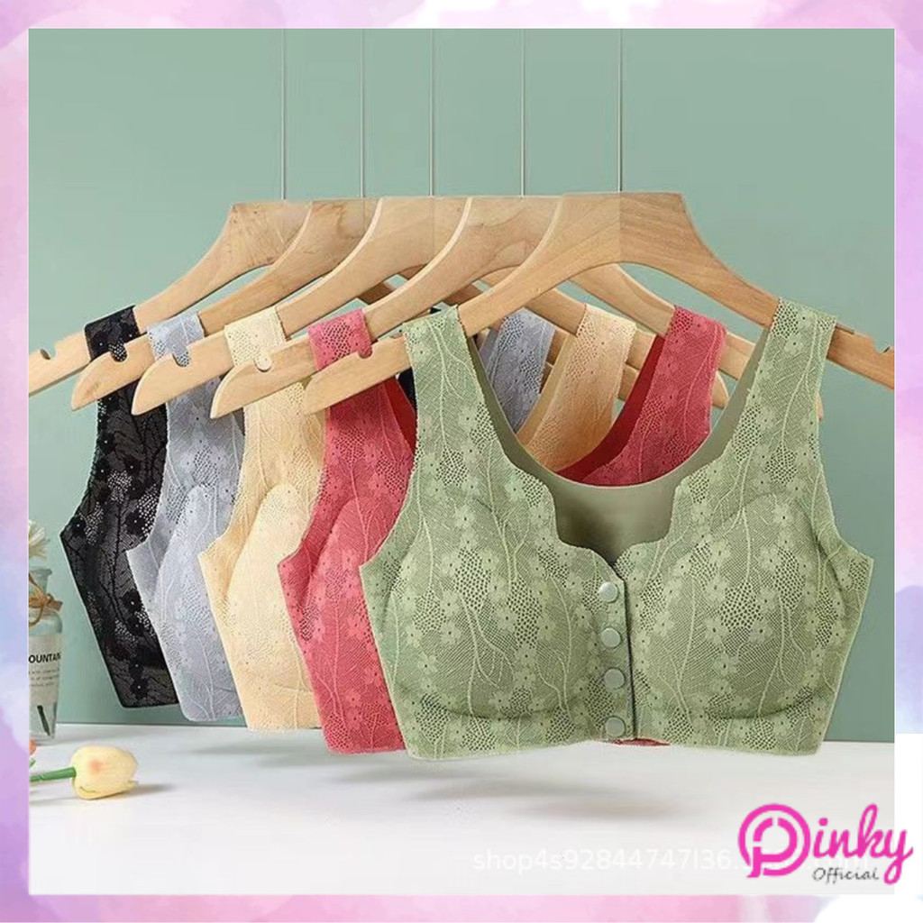 Jual Pinky Bra Wanita Seamless Ringan Bra Tanpa Kawat Motif Renda Anti ...