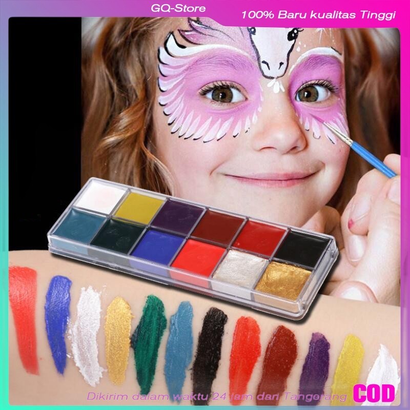 Jual Face Body Painting 12 Warna Lukis/Cat Wajah Muka dan Badan/Make Up ...