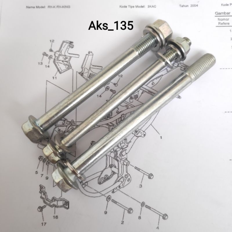 Jual Baut as baud sasis mounting monting rengkes rangka mesin sasis rx ...