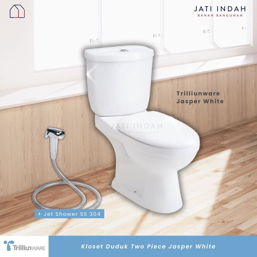 Jual Kloset Duduk Two Piece Trilliunware Jasper White + Jet Shower ...
