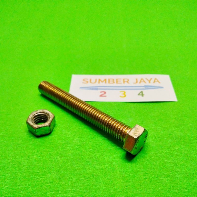 Jual BAUT MUR 8 X 60 KUNING BMK PER 10 PCS | Shopee Indonesia