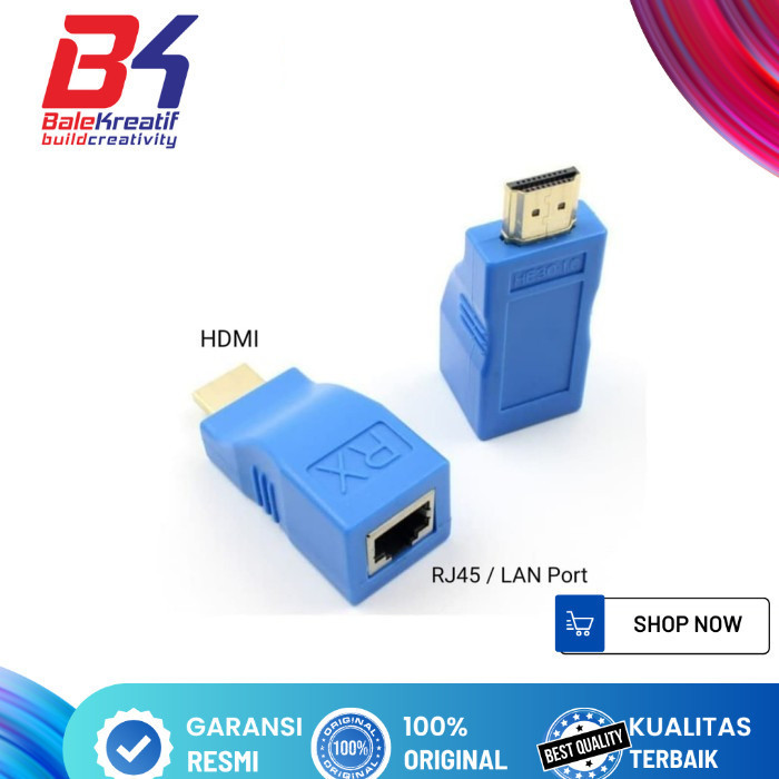 Jual Adapter RJ45 Female to HDMI Male HDMI LAN Extender | Shopee Indonesia