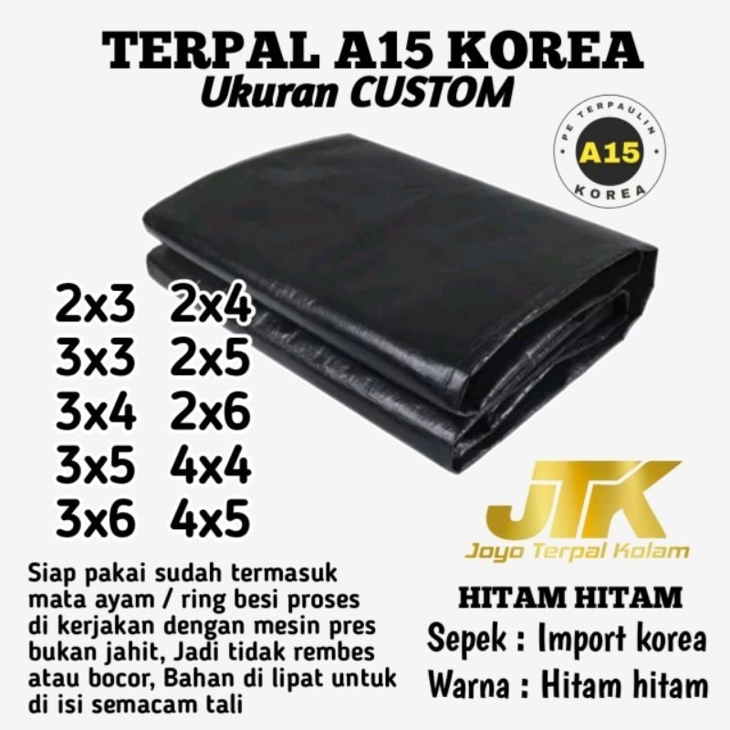 Jual TERPAL LEMBARAN A15 HITAM BLACK UNTUK TEROP/ TENDA TUTUP TRUCK ...