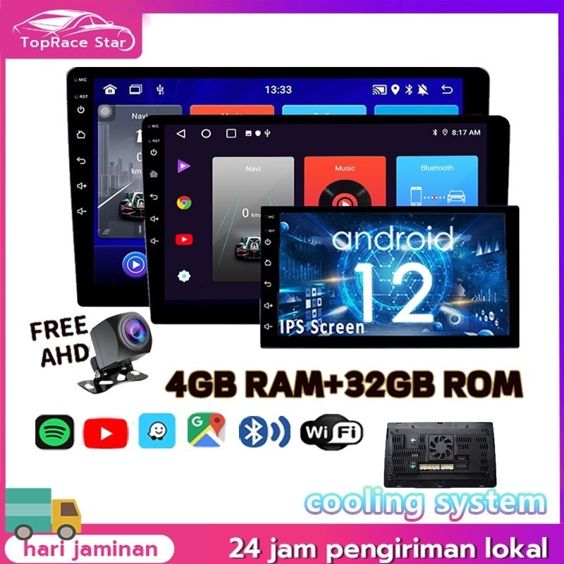 Jual with cooling system 4G+32G IPS Screen Head Unit 7/9/10 Inch Car Android 13 Navigasi Untuk ...