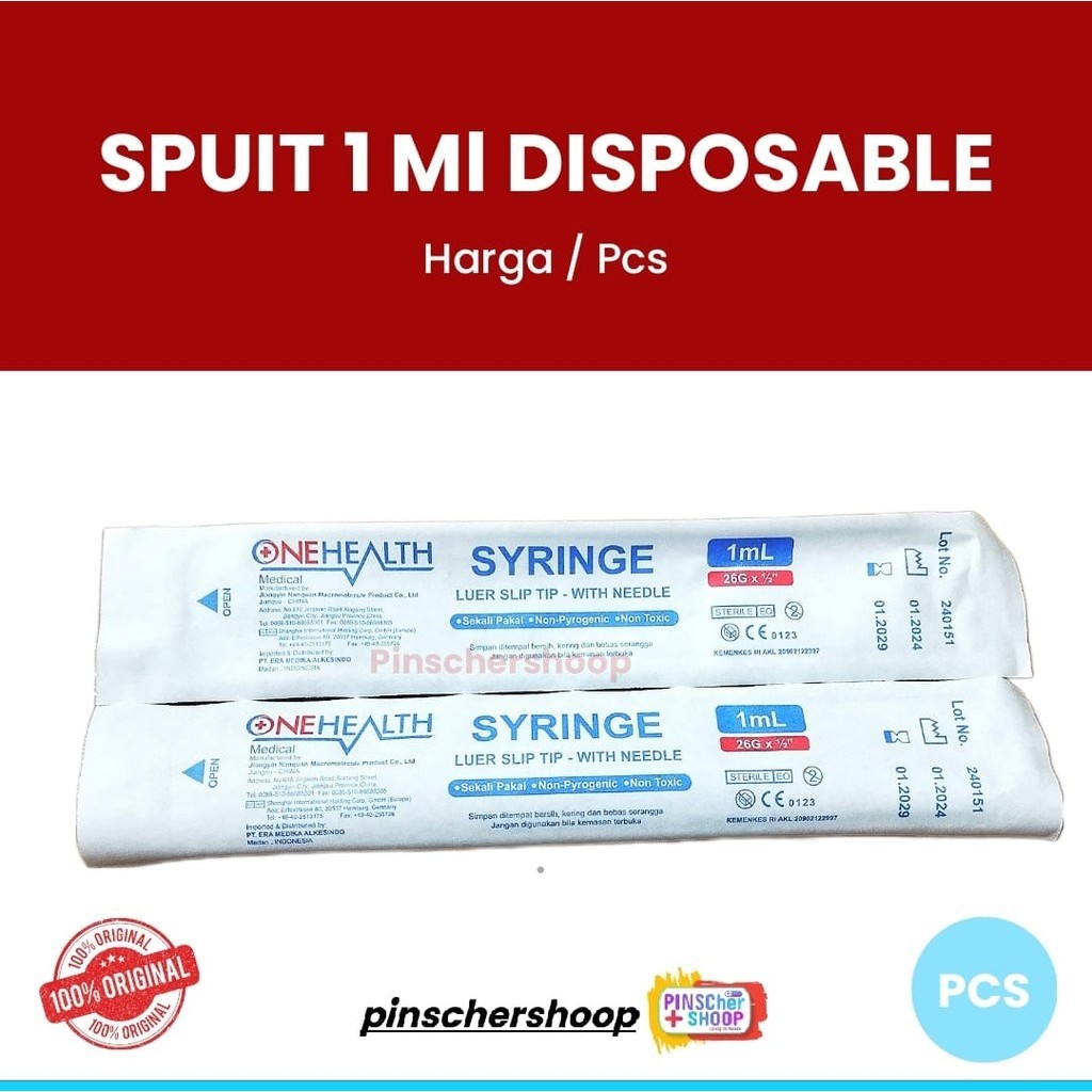 Jual Syringe 1 ml Original Spuit Suntik Steril 1 cc Sekali Pakai Medis ...