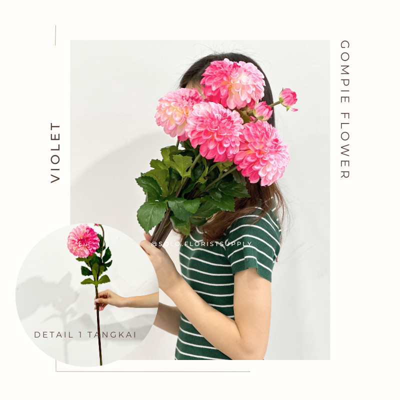 Jual GOMPIE FLOWER CRYSANTEMUM BALL FLOWER GERBERA FLOWER ARTIFICIAL ...