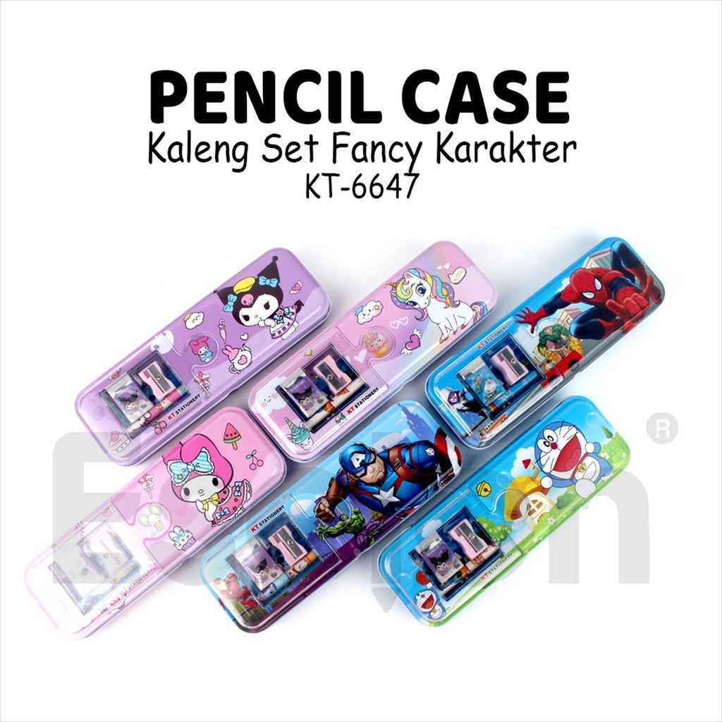 Jual Kotak Pensil Kaleng Set Fancy KT-6647 / Tempat Pensil Kaleng Set ...
