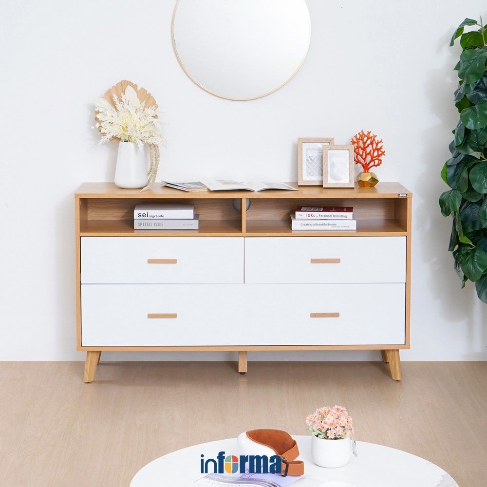 Jual Informa Grecia Kabinet Dengan 4 Laci - Putih Oak Lemari Kabinet ...
