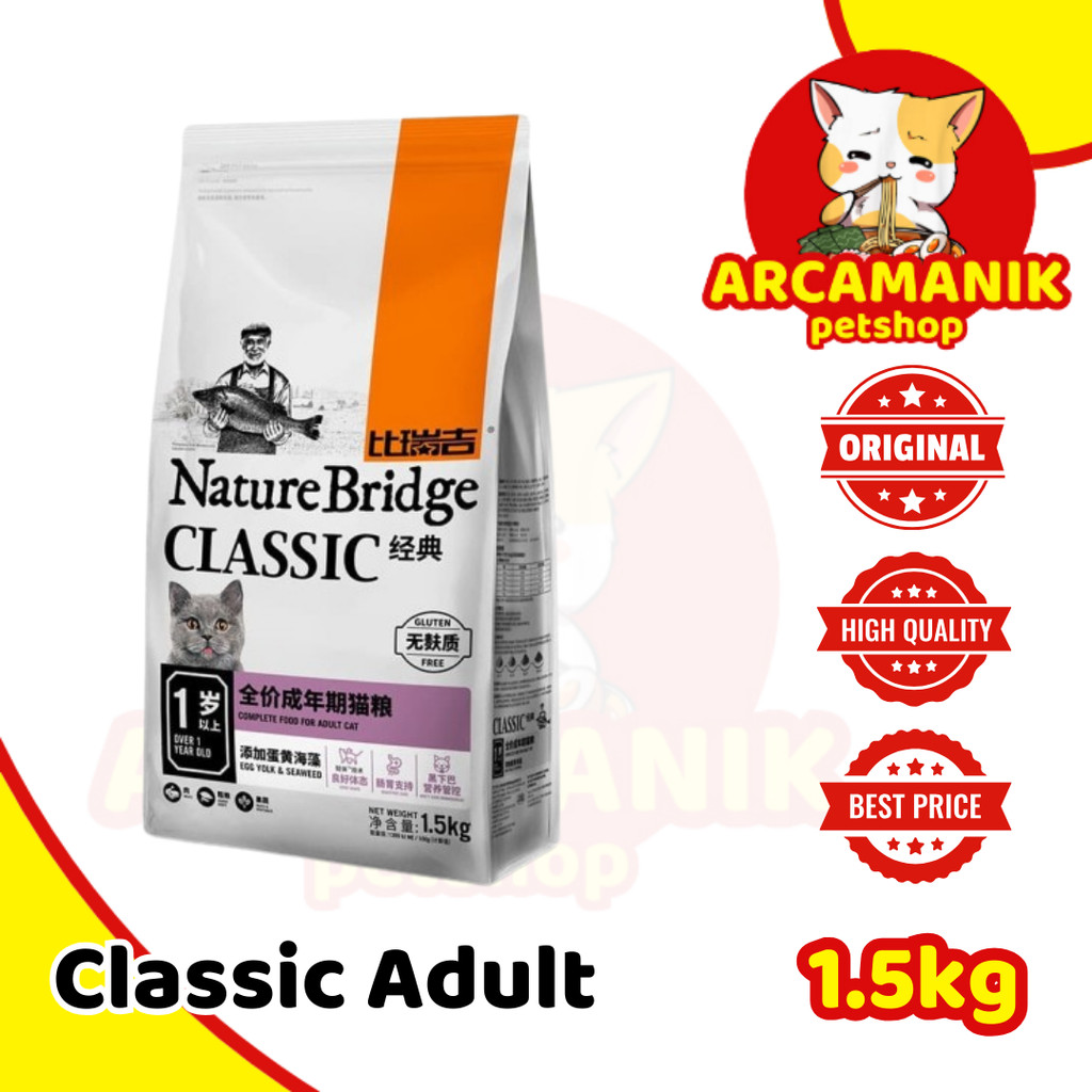 Jual NATURE BRIDGE CLASSIC ADULT CAT FOOD 1,5 KG | Shopee Indonesia