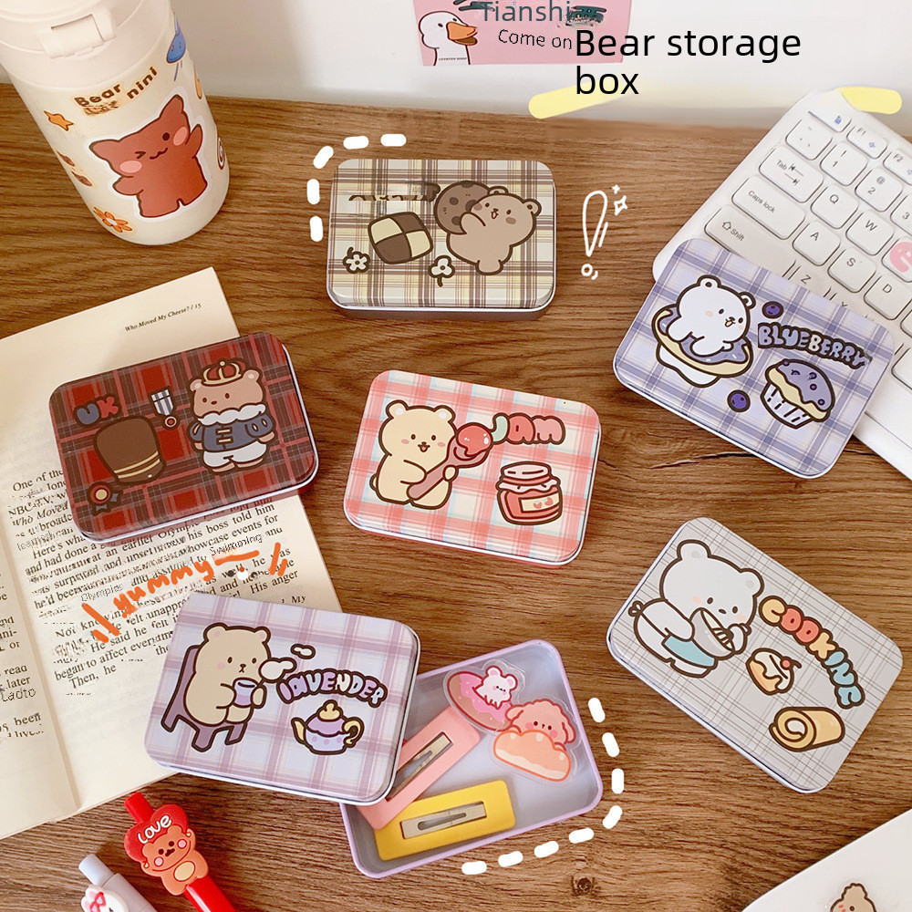 Jual [PS] TIN CASE KARAKTER BEAR Adorable Bear Storage Box Girl's Scrapbooking Sticker Box ...