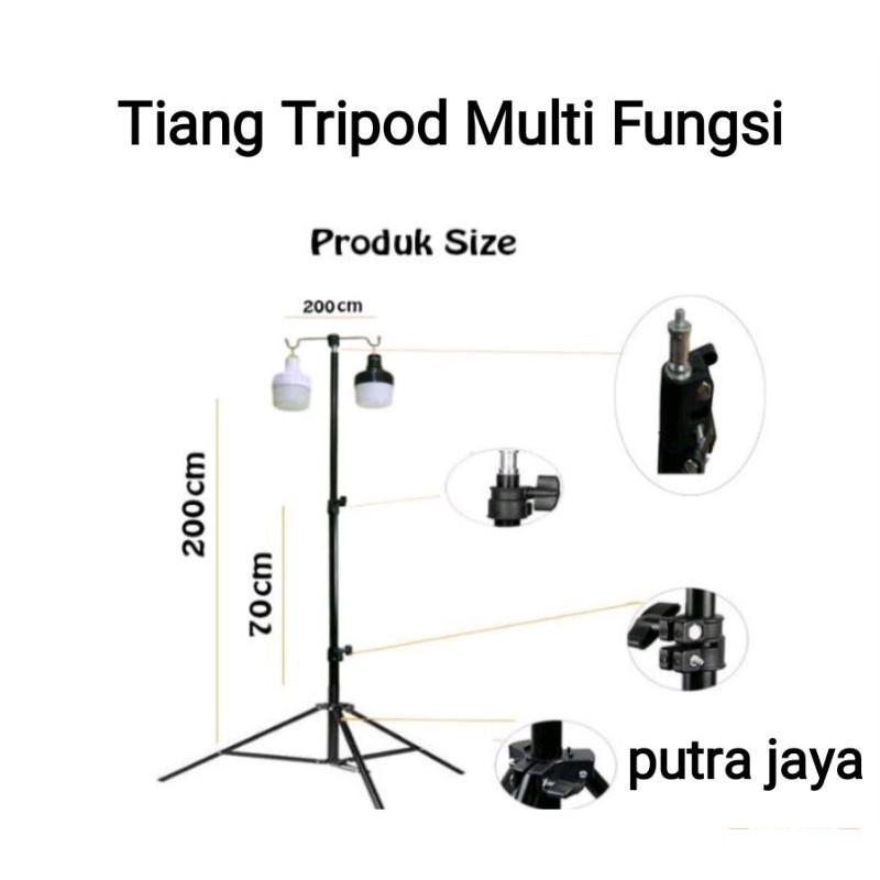 Jual Tiang Tripod Portable 3 section 210cm + TAS untuk Tiang Lampu ...