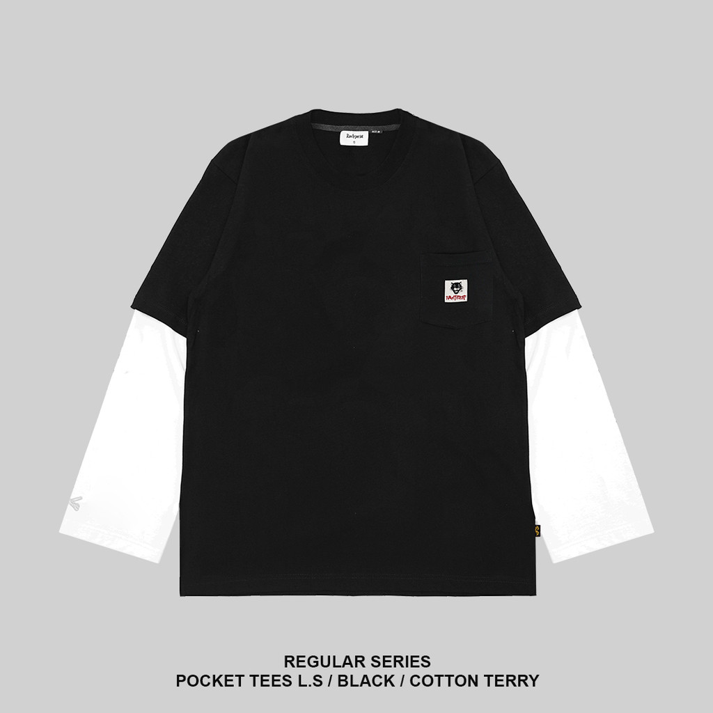 Jual RAWTYPE RIOT Pocket Tees Long Sleeve - Black White | Shopee Indonesia