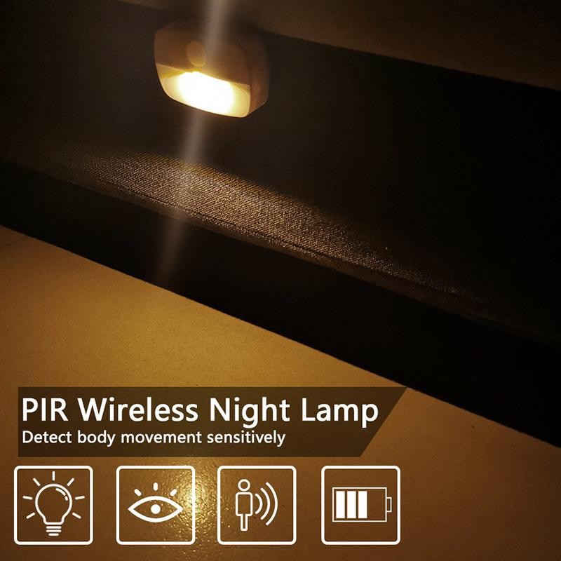 Jual Tenky Lampu Tempel Lemari Mini Sensor PIR Cabinet Light Warm White ...