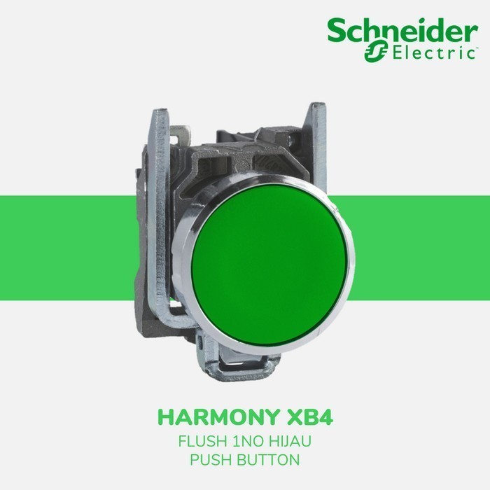 Jual Schneider Electric XB4 Push Button Flush 1NO Hijau XB4BA31 ...