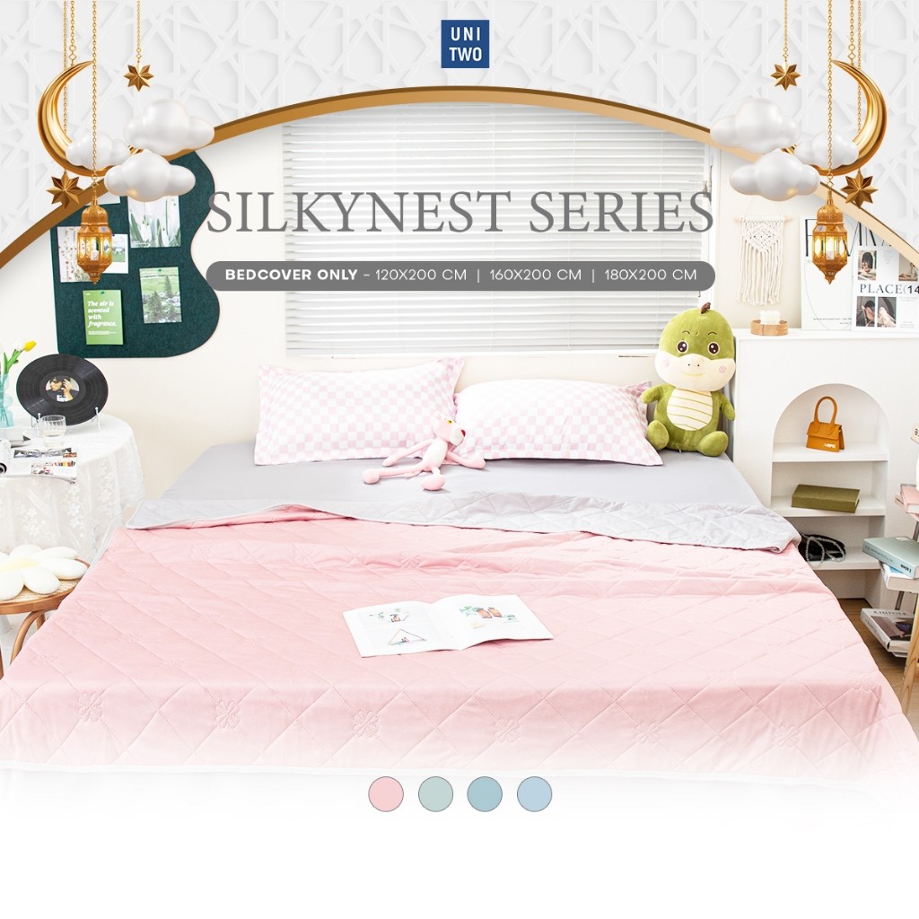 Jual UNITWO [BED COVER ONLY] Bed Cover Selimut Tidur Lembut Motif Kotak ...