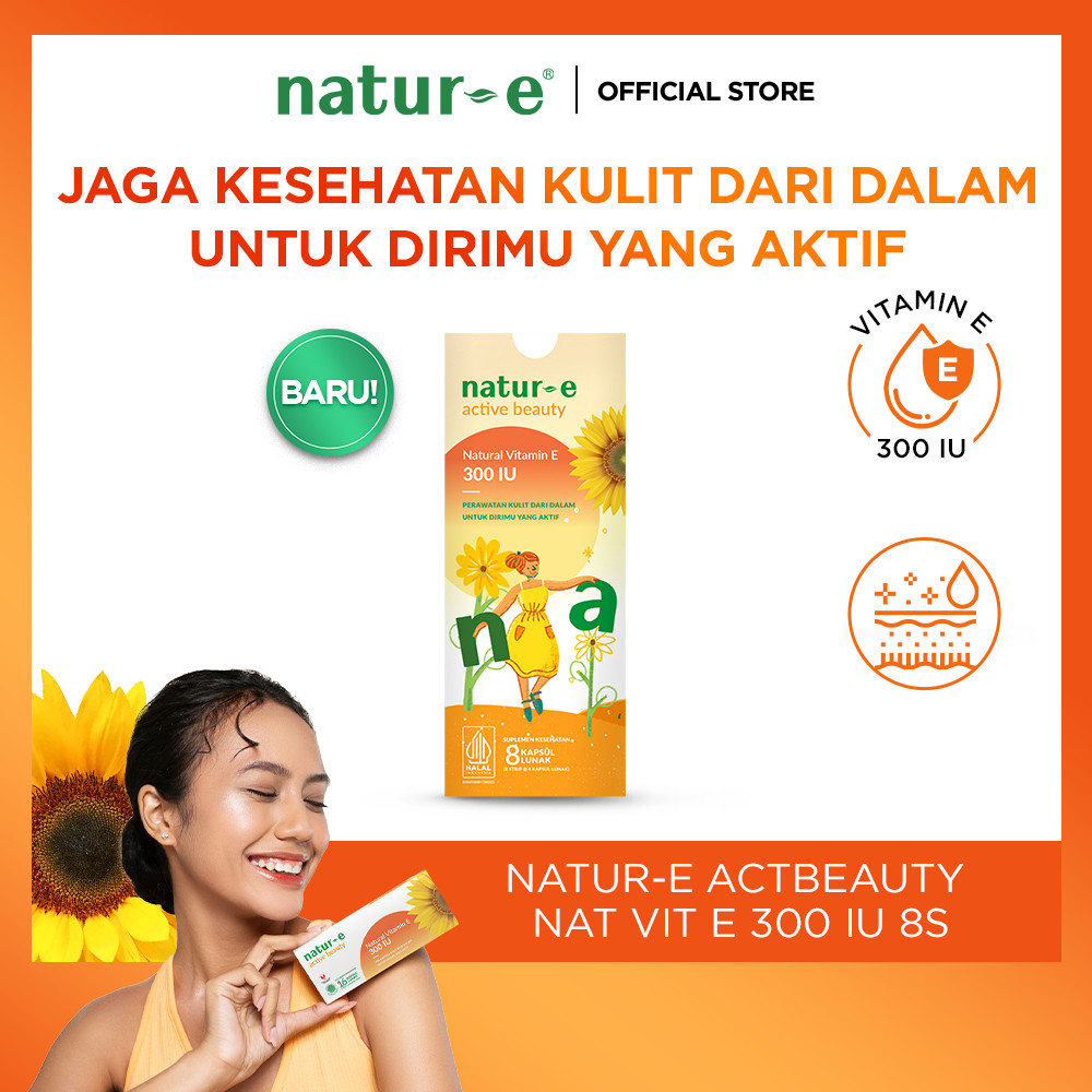Jual Natur-E Active Beauty Natural Vitamin E 300 IU 8s Soft Capsule ...