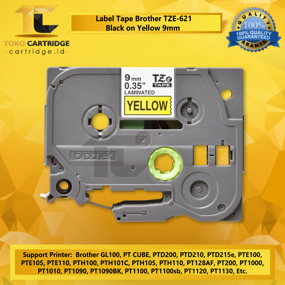 Jual Label Tape Brother New Original TZE-621 TZE 621 9mm Black on ...