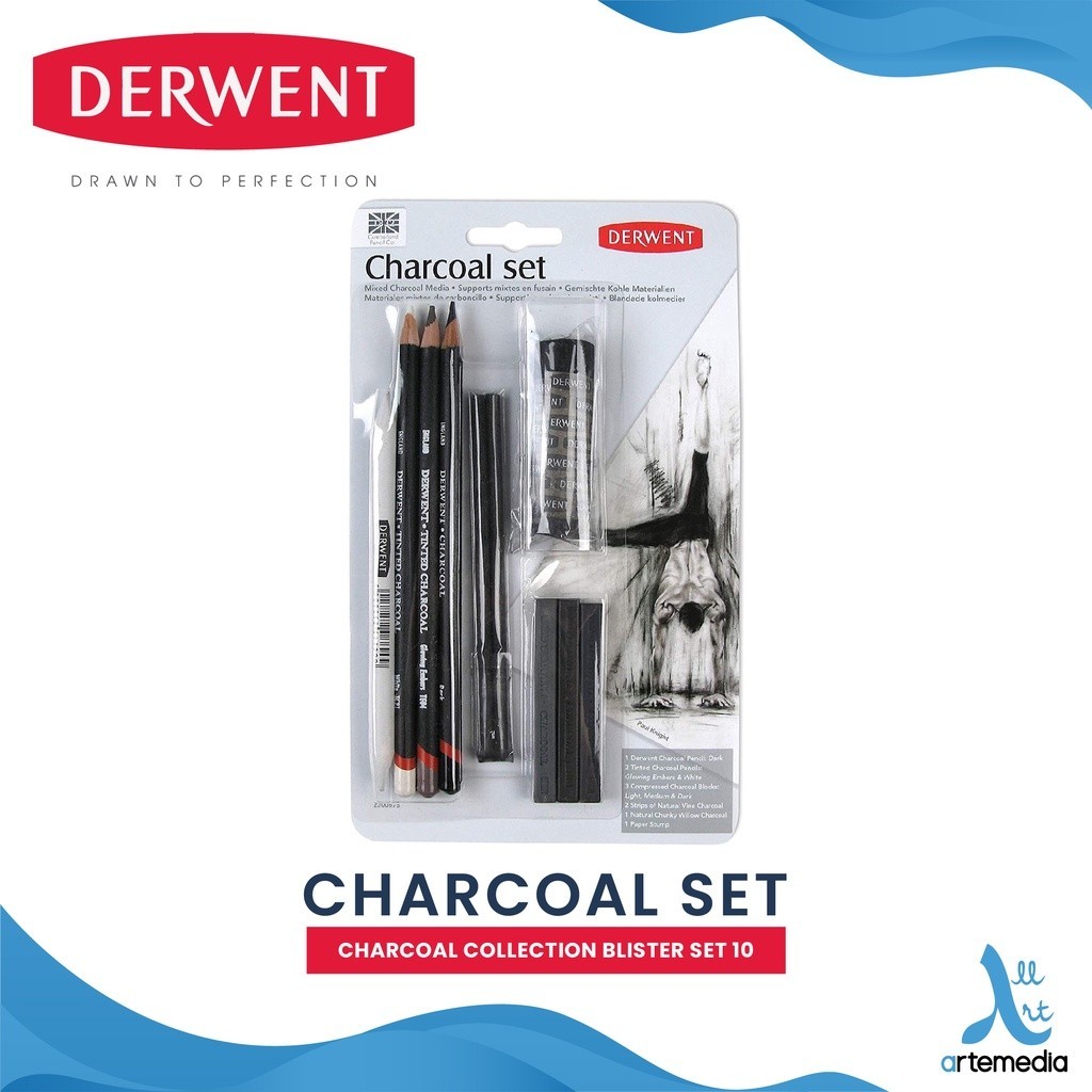 Jual Derwent Charcoal Collection 10 Blister Set Pensil Arang | Shopee ...