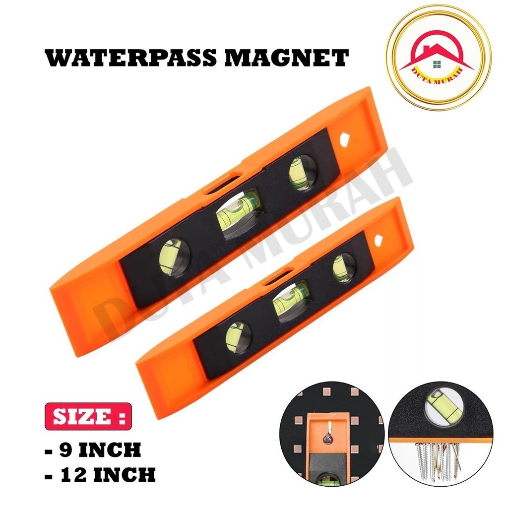 Jual Waterpass Magnet Mini Waterpas Magnet 9” dan 12'' WATERPASS WITH ...