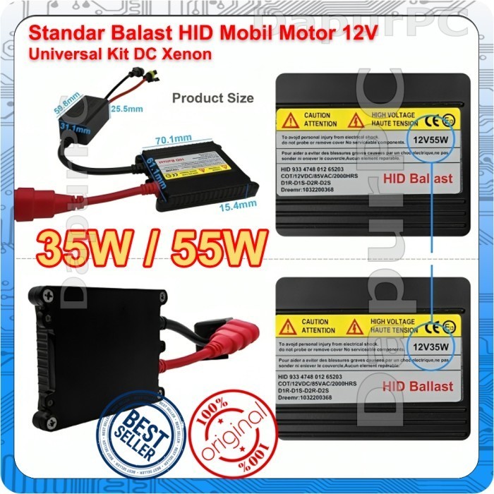 Jual Ballast HID 35 Watt - 55 Watt Standar Balast HID Mobil Motor 12V ...