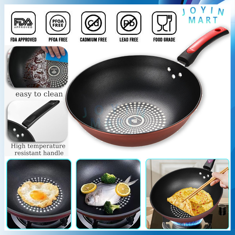 Jual Wajan Teflon Batu Medis 32CM/Diamond Wok Pan High Quality/Non ...