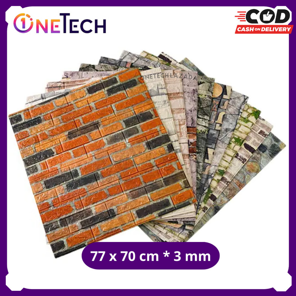 Jual WALLPAPER FOAM BATU BATA ALAM 77 X 70 CM TEBAL STICKER DINDING ...