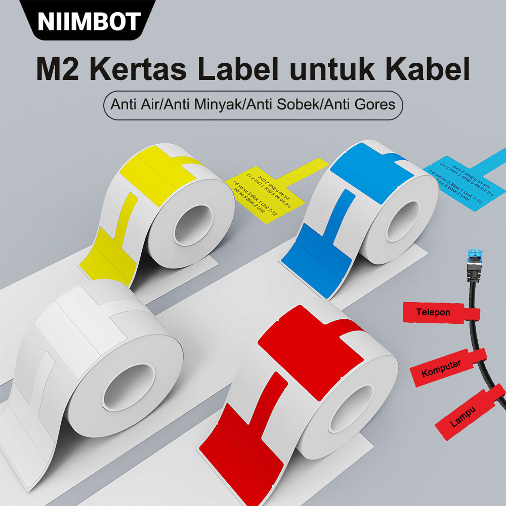 Jual NIIMBOT M2 Stiker Label Nama Kabel, Tahan Air, Tahan Minyak, Cocok ...