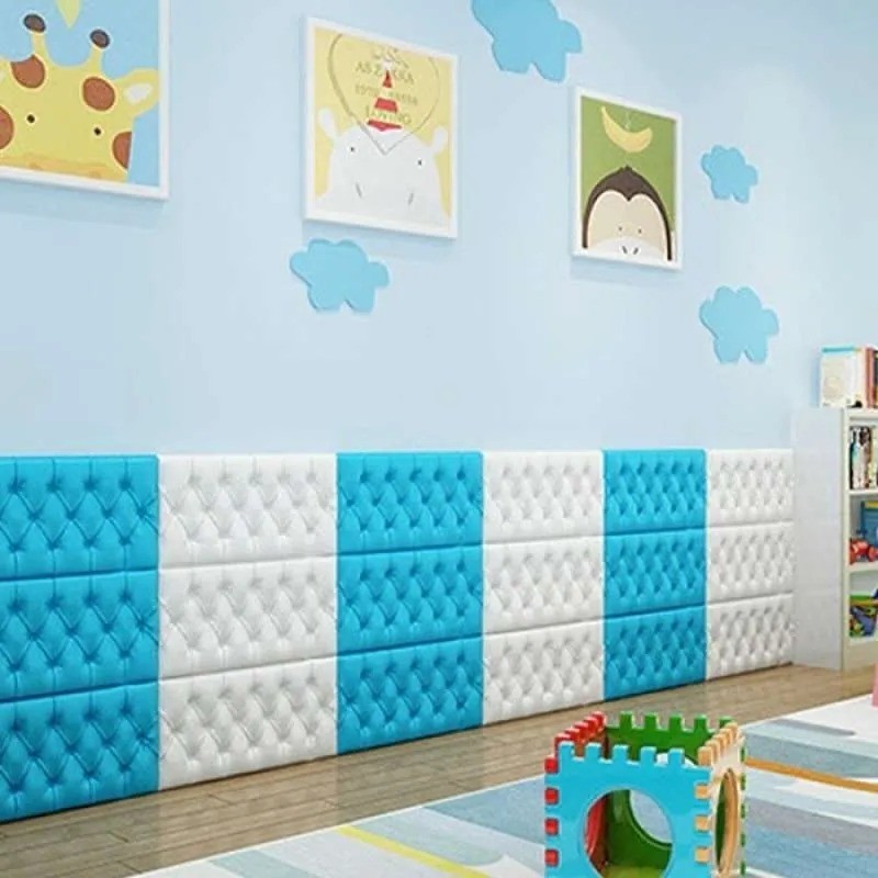 Jual WA Wallpaper 3D Foam Headboard Biru Dinding Busa Stiker Wall Foam ...