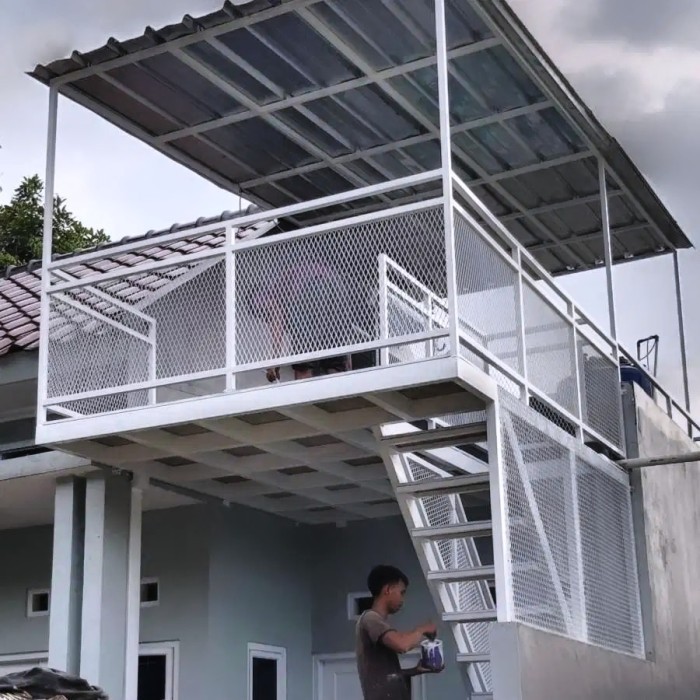 Jual mezanin outdoor tangga dan atap kanopi murah dan berkualitas ...
