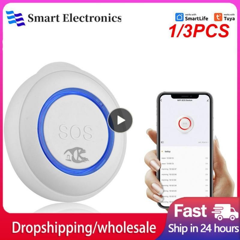 Jual 1/3PCS Tuya WiFi SOS Alarm Button Battery Rechargeable Elderly ...