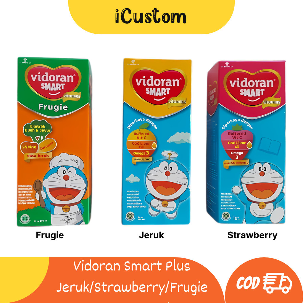 Jual Vidoran Smart Plus Jeruk/Strawberry/Frugie Syrup 100ml | Shopee ...